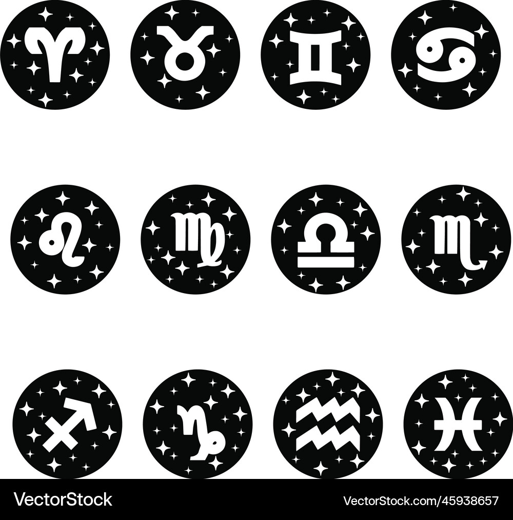 Zodiac horoscope signs svg Royalty Free Vector Image