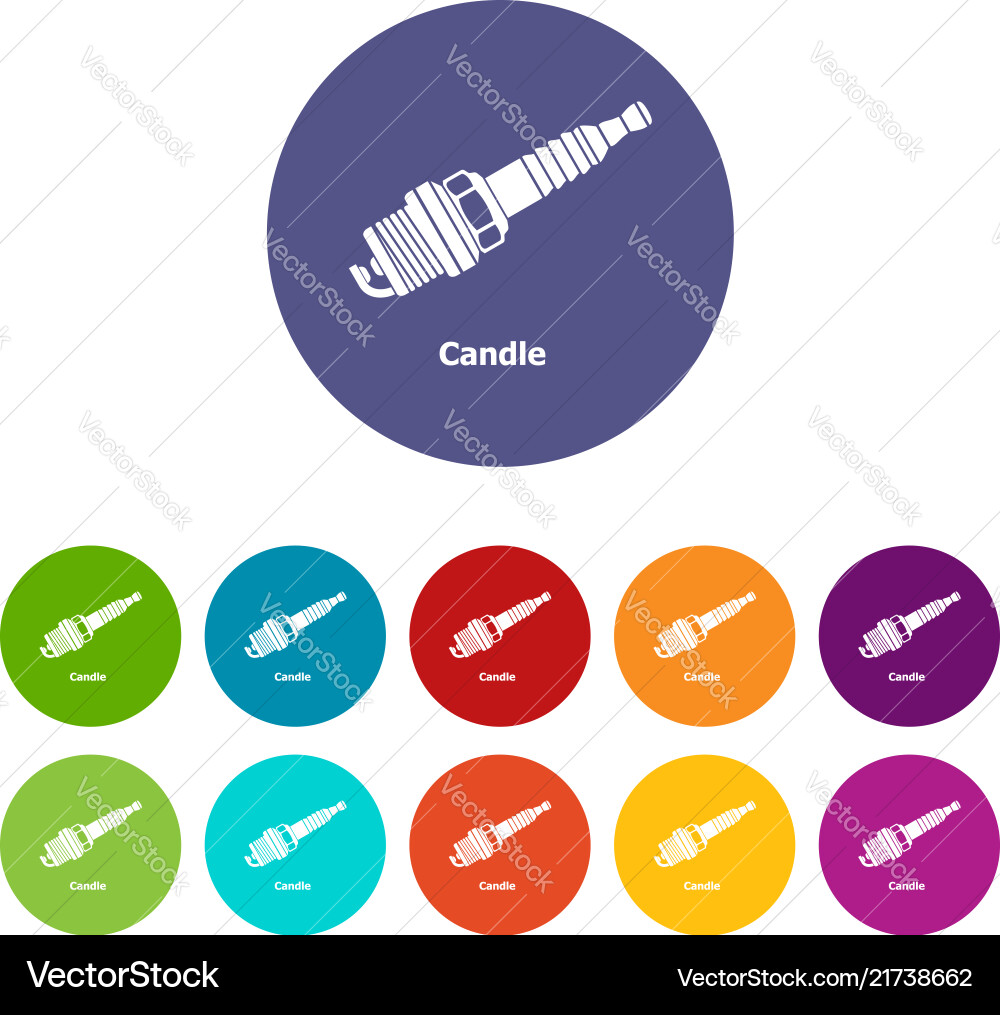 Candle icons set color Royalty Free Vector Image