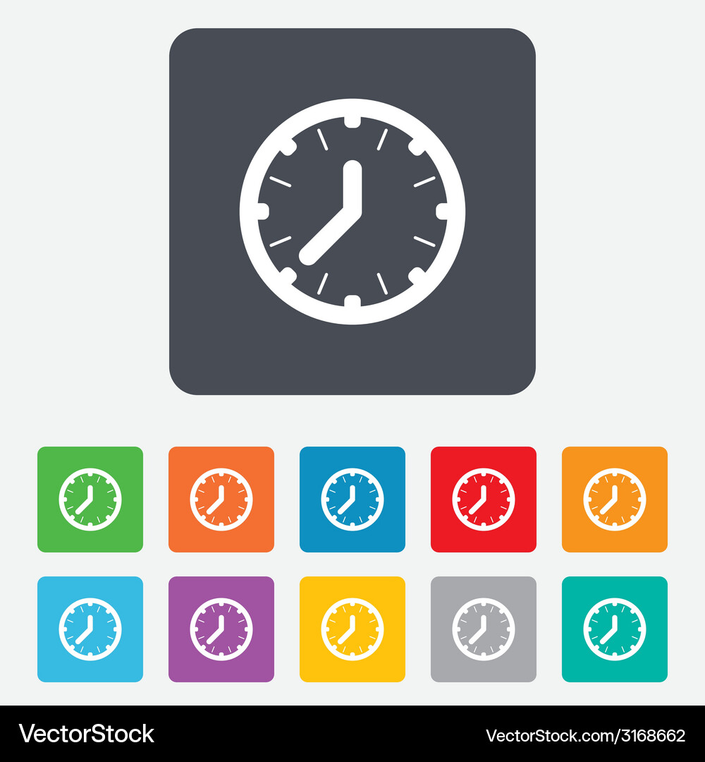 Clock time sign icon mechanical watch symbol Vector Image
