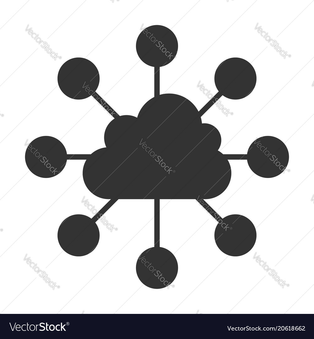 Cloud computing technology icon in flat style Vector Image