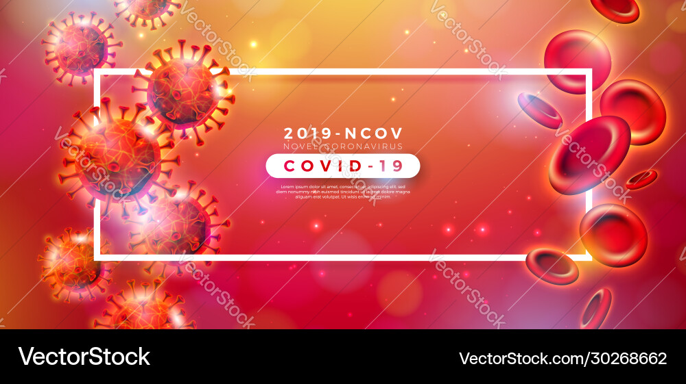 Covid19-19 coronavirus outbreak design with virus Vector Image