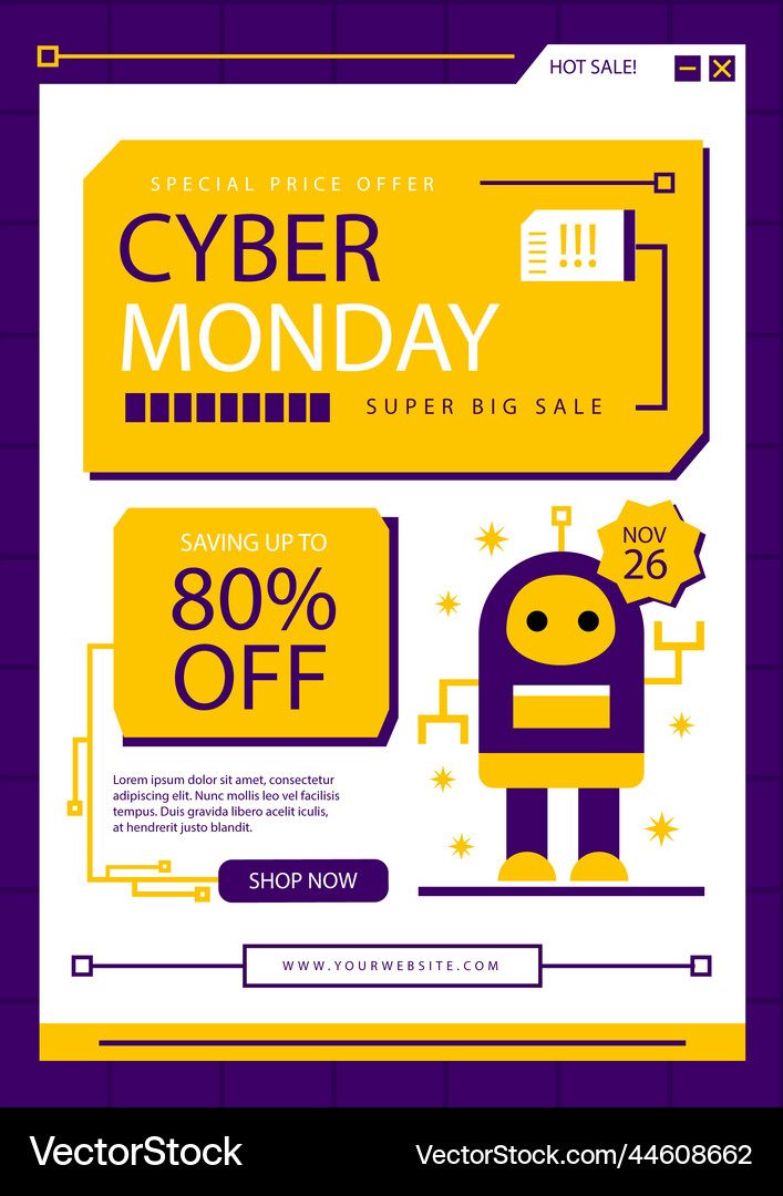 Cyber monday flyer or poster design template Vector Image