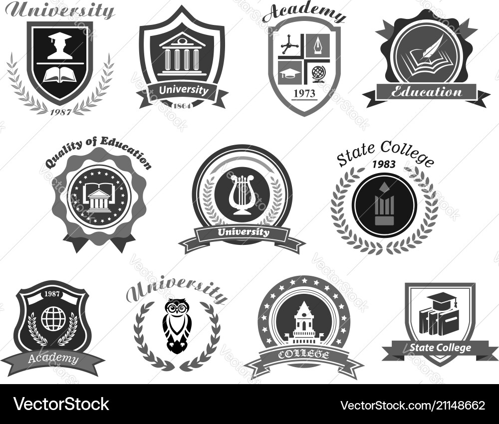 Icons set for college or state university Vector Image