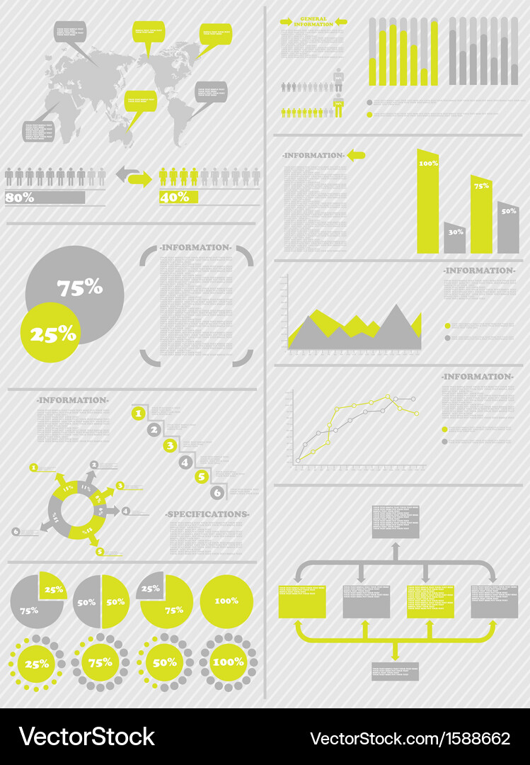 INFOGRAPHIC DEMOGRAPHICS 5 YELLOW Royalty Free Vector Image