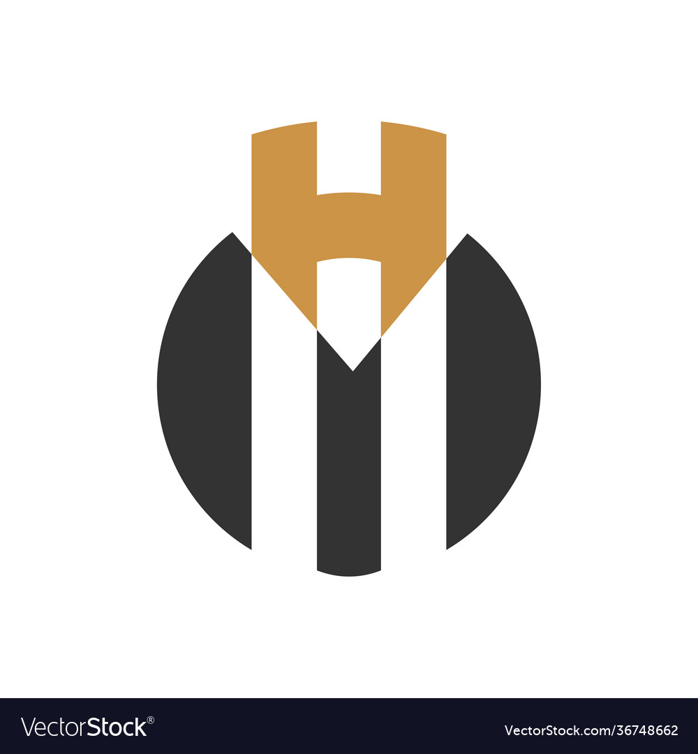 Initial letter mh logo or hm logo design Vector Image