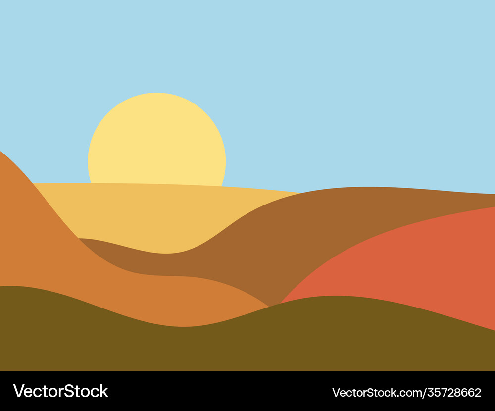 Natural landscape in a minimalistic style plains Vector Image