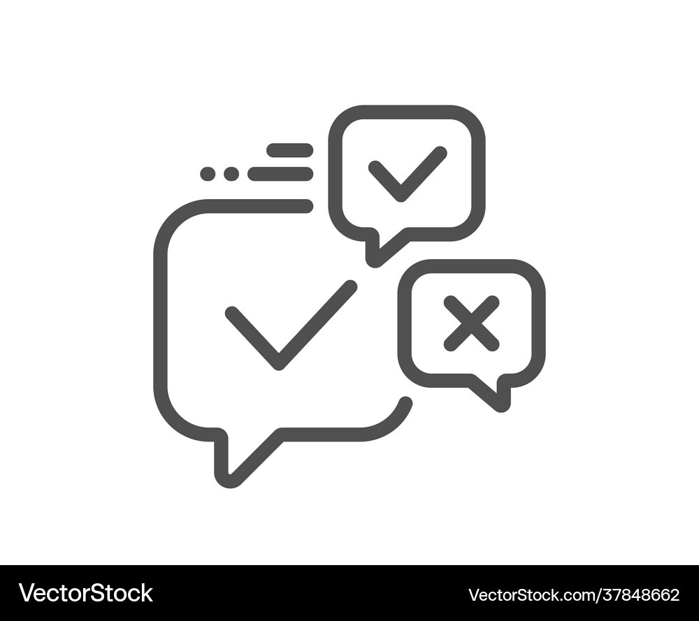 Online voting line icon internet vote sign Vector Image