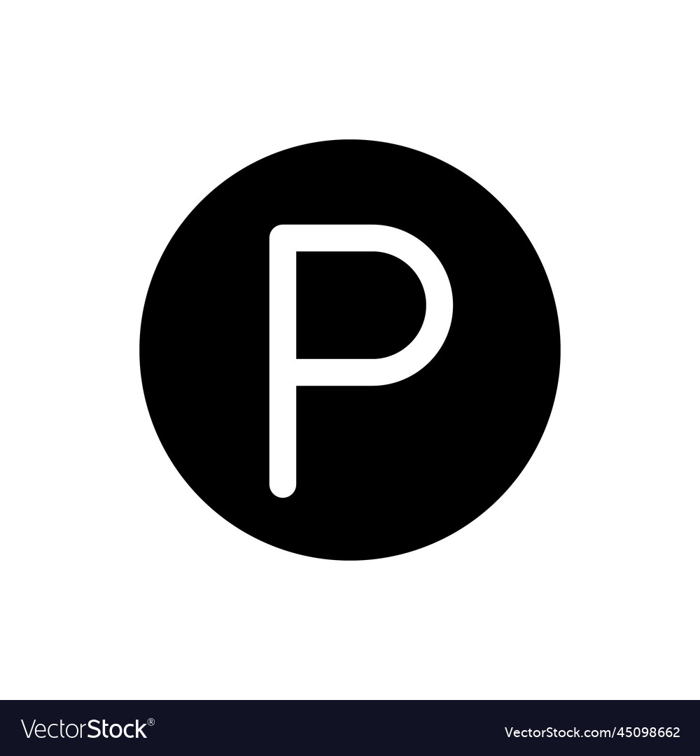 Parking location black glyph ui icon Royalty Free Vector