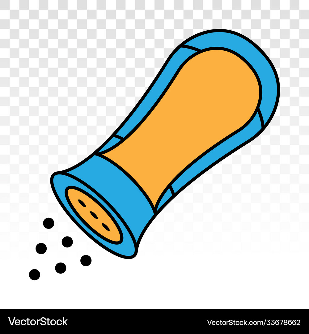 Salt shaker pepper shaker seasoning flat icon Vector Image