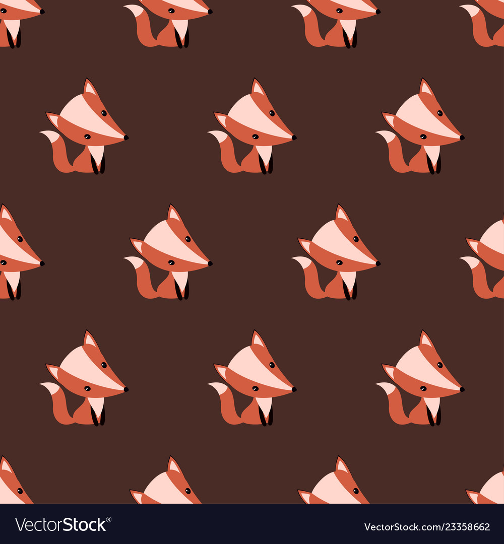 Seamless fox pattern Royalty Free Vector Image