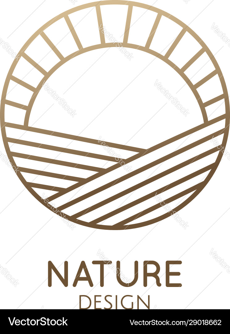 Sunset and sunrise minimal logo emblem Royalty Free Vector