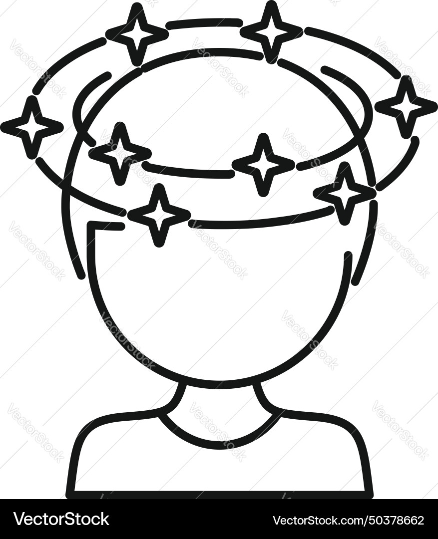 Vertigo spiral head icon outline face Royalty Free Vector