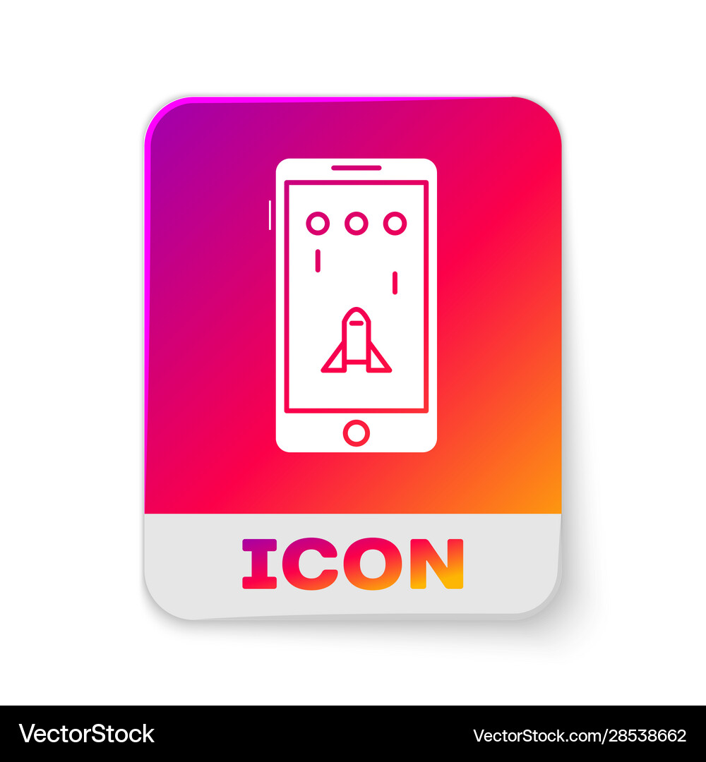 White smartphone and playing in game icon isolated