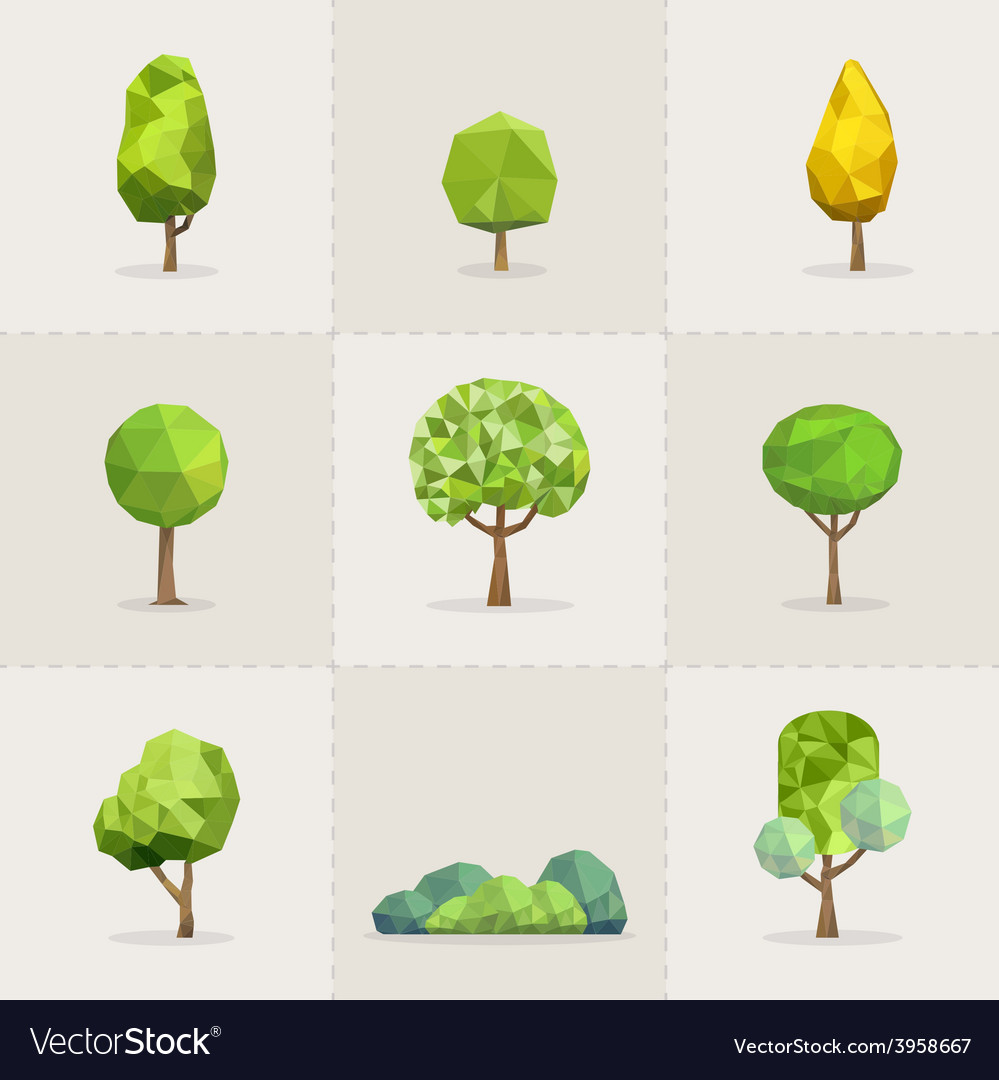 Abstract tree low poly Royalty Free Vector Image