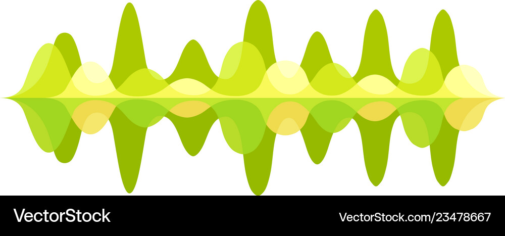 Bright green music wave sound frequencies visual Vector Image