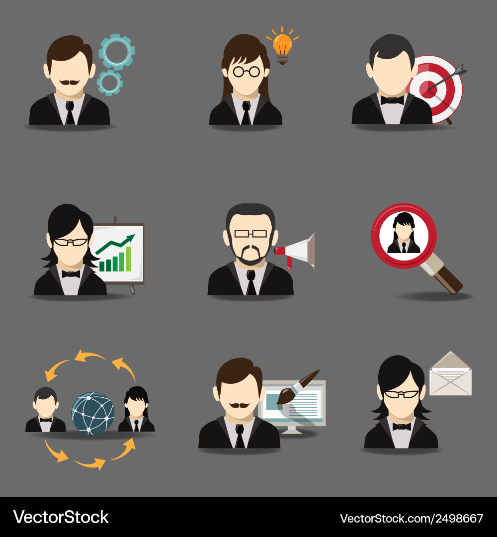 Business people icons Royalty Free Vector Image