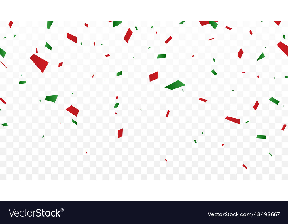 Christmas celebration confetti banner green Vector Image