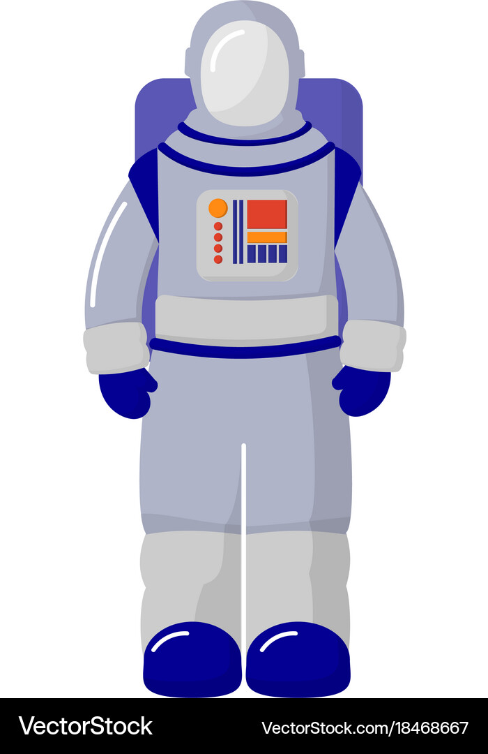 Cosmonaut in the suit isolated on white Royalty Free Vector