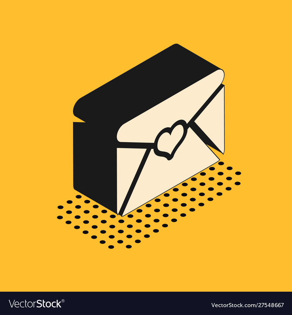 Isometric envelope with valentine heart icon Vector Image Isometric envelope with valentine heart icon Vector Image