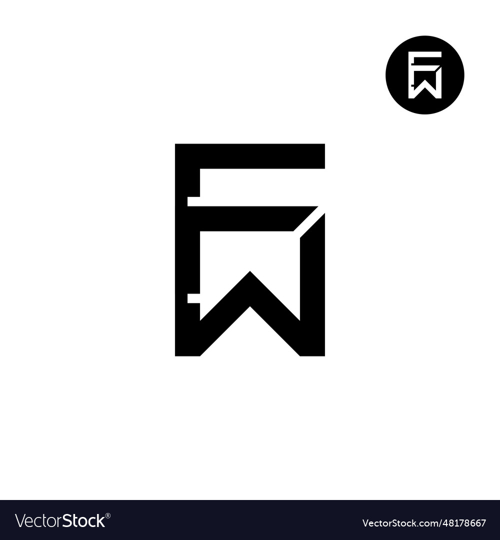 Letter fw wf monogram logo design Royalty Free Vector Image