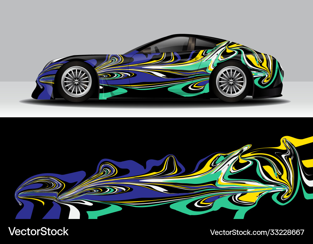 Modern sporty abstract car wrap auto sticker Vector Image