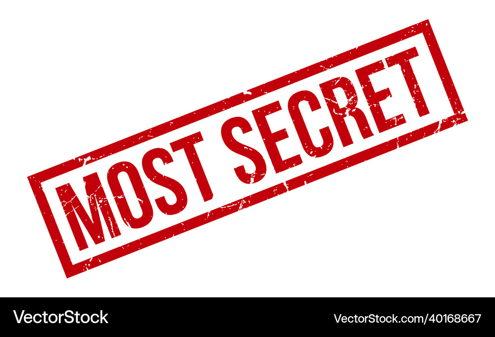 Most secret rubber stamp red secret rubber Vector Image