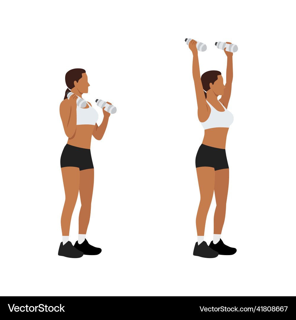 Overhead shoulder press with water bottle exercise