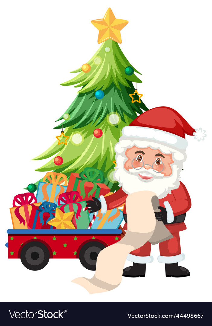Santa claus and elfs delivery gift for christmas Vector Image