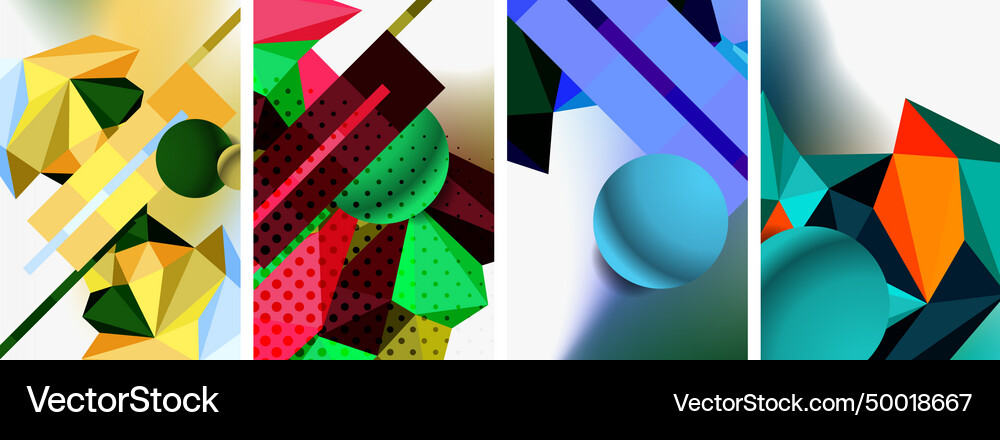 Set of geometric abstract composition with spheres