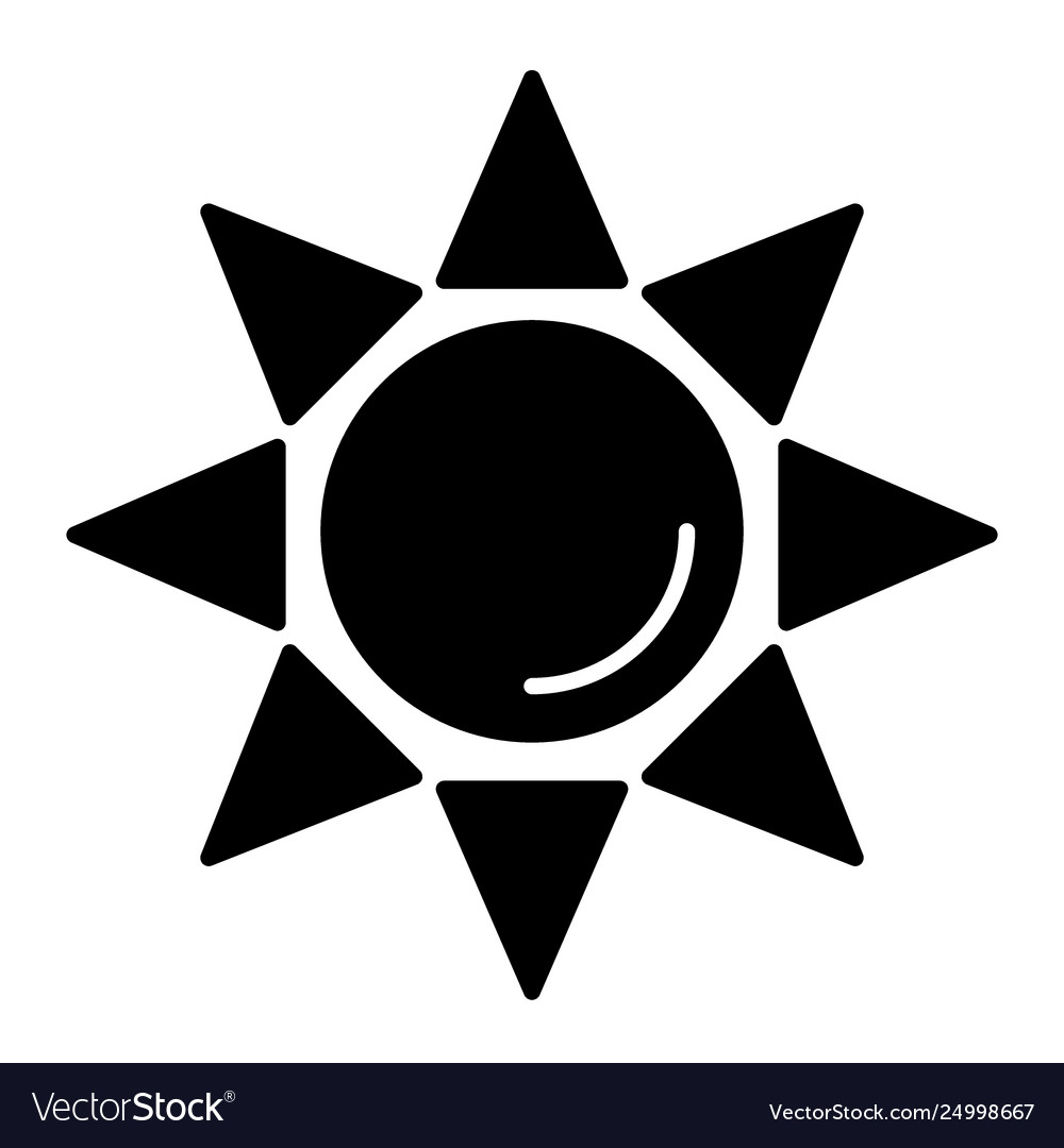 Sun solid icon shining Royalty Free Vector Image