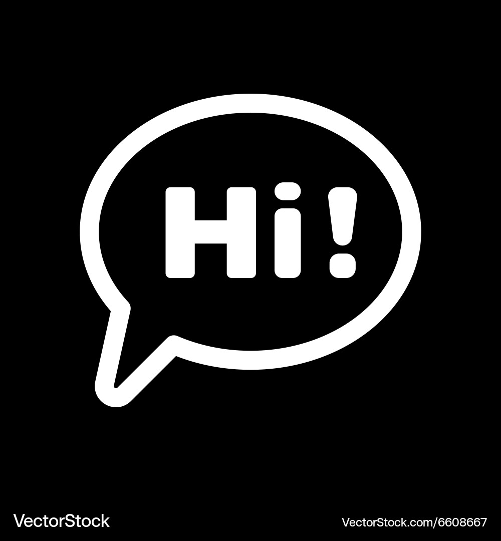 The hi icon Greet and hello symbol Flat Royalty Free Vector