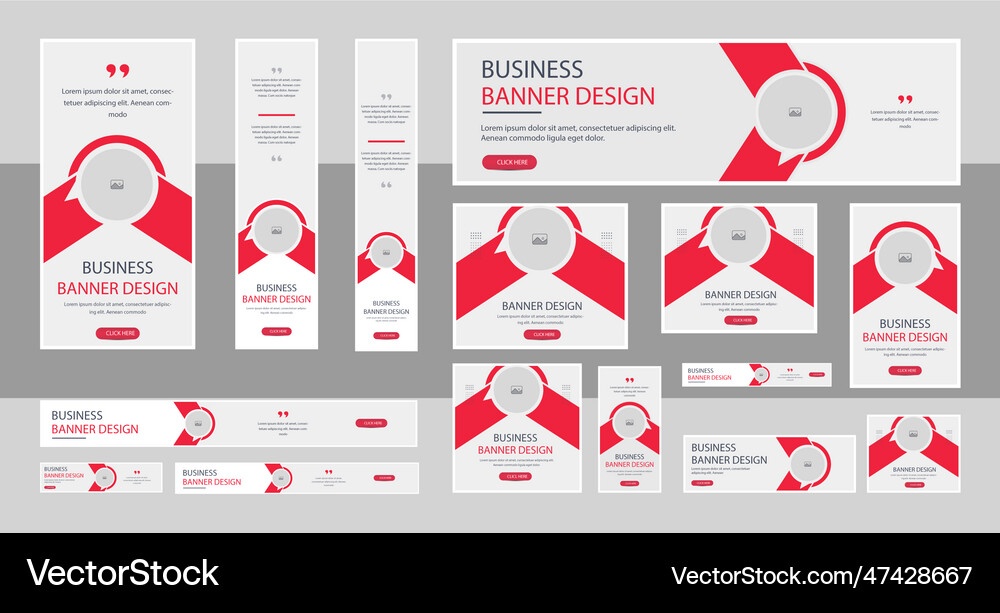 Web banner layout set or business banner design Vector Image