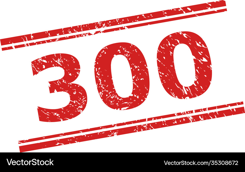 300 watermark with unclean texture and double Vector Image