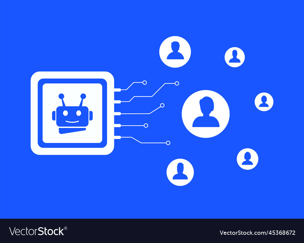 Ai Customer Segmentation Concept Advanced Vector Image