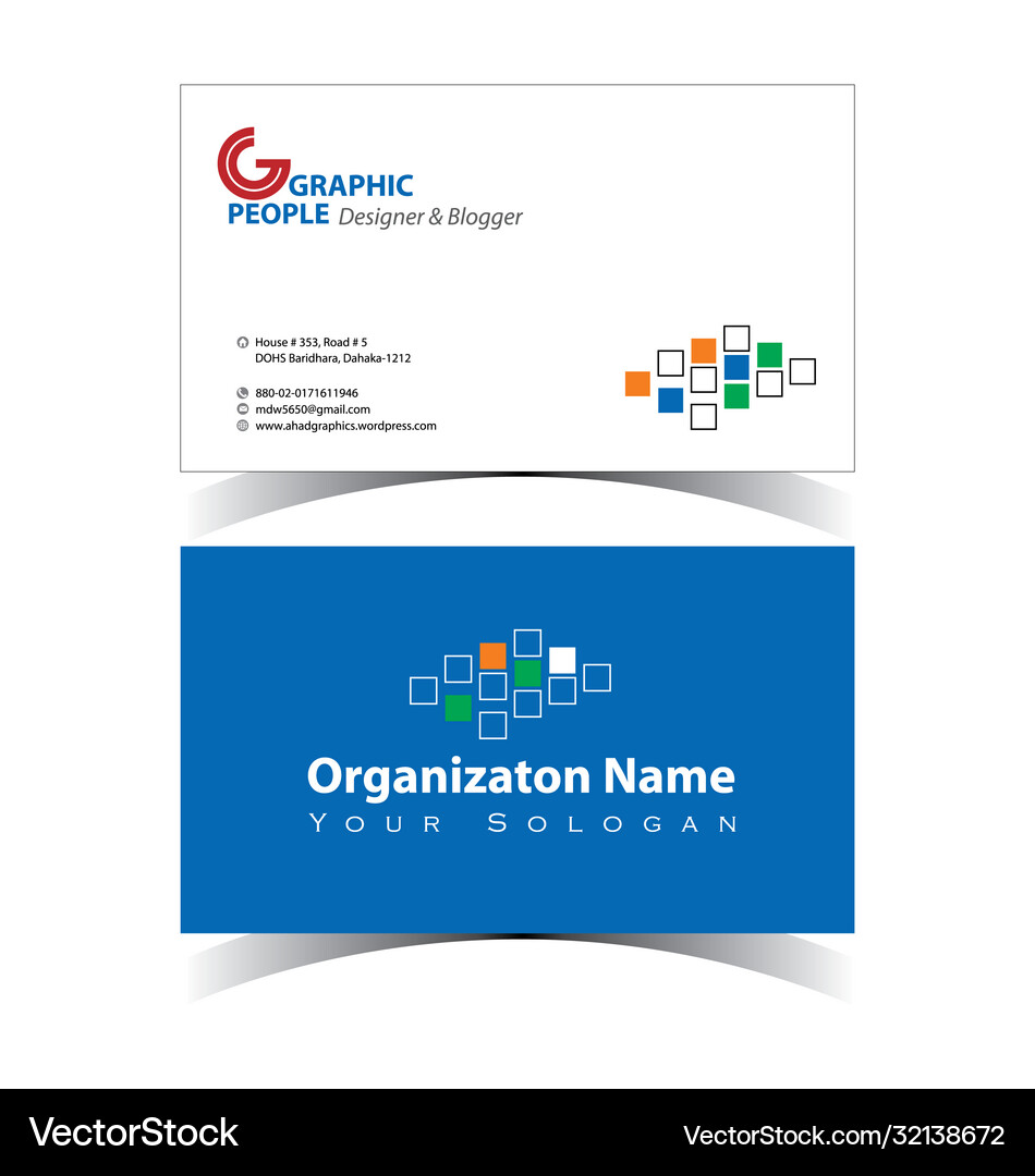 Business card template for your organization Vector Image