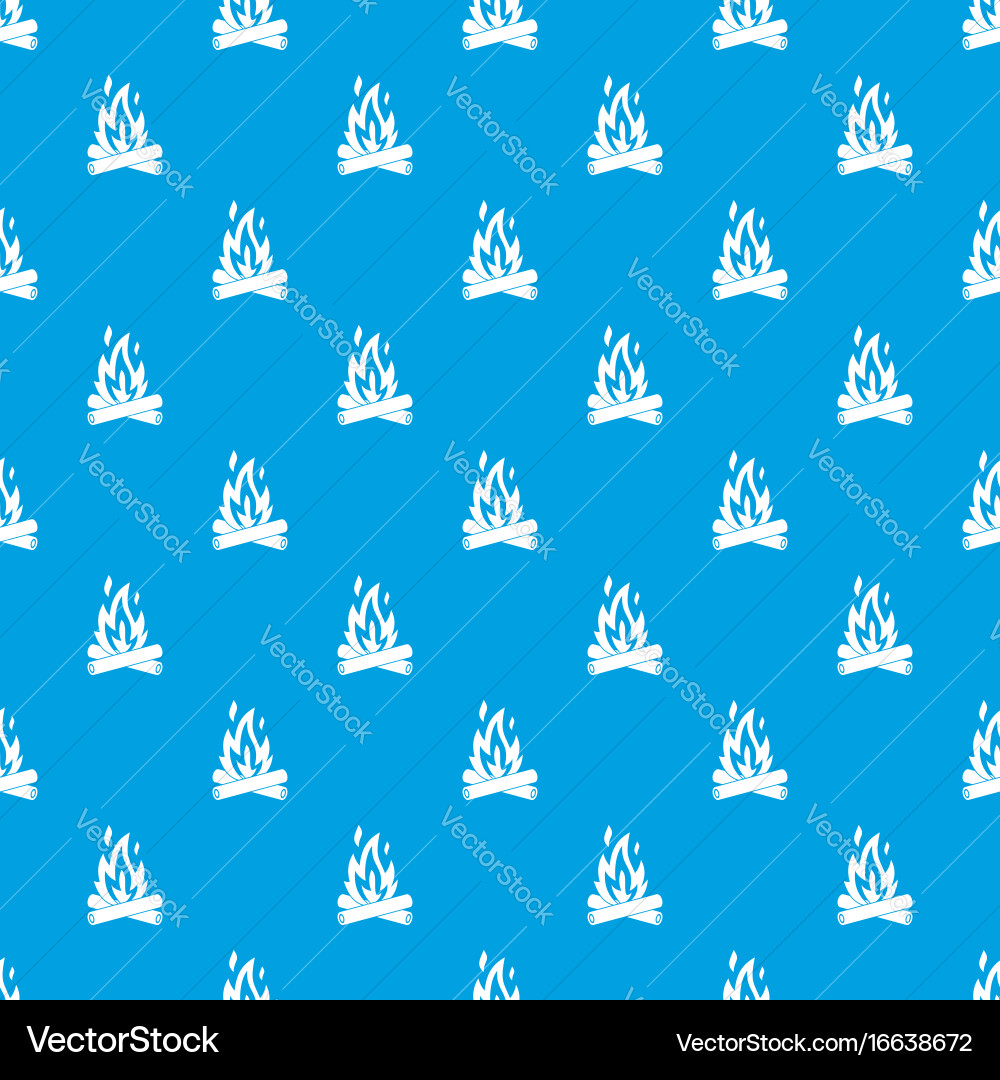 Campfire pattern seamless blue Royalty Free Vector Image
