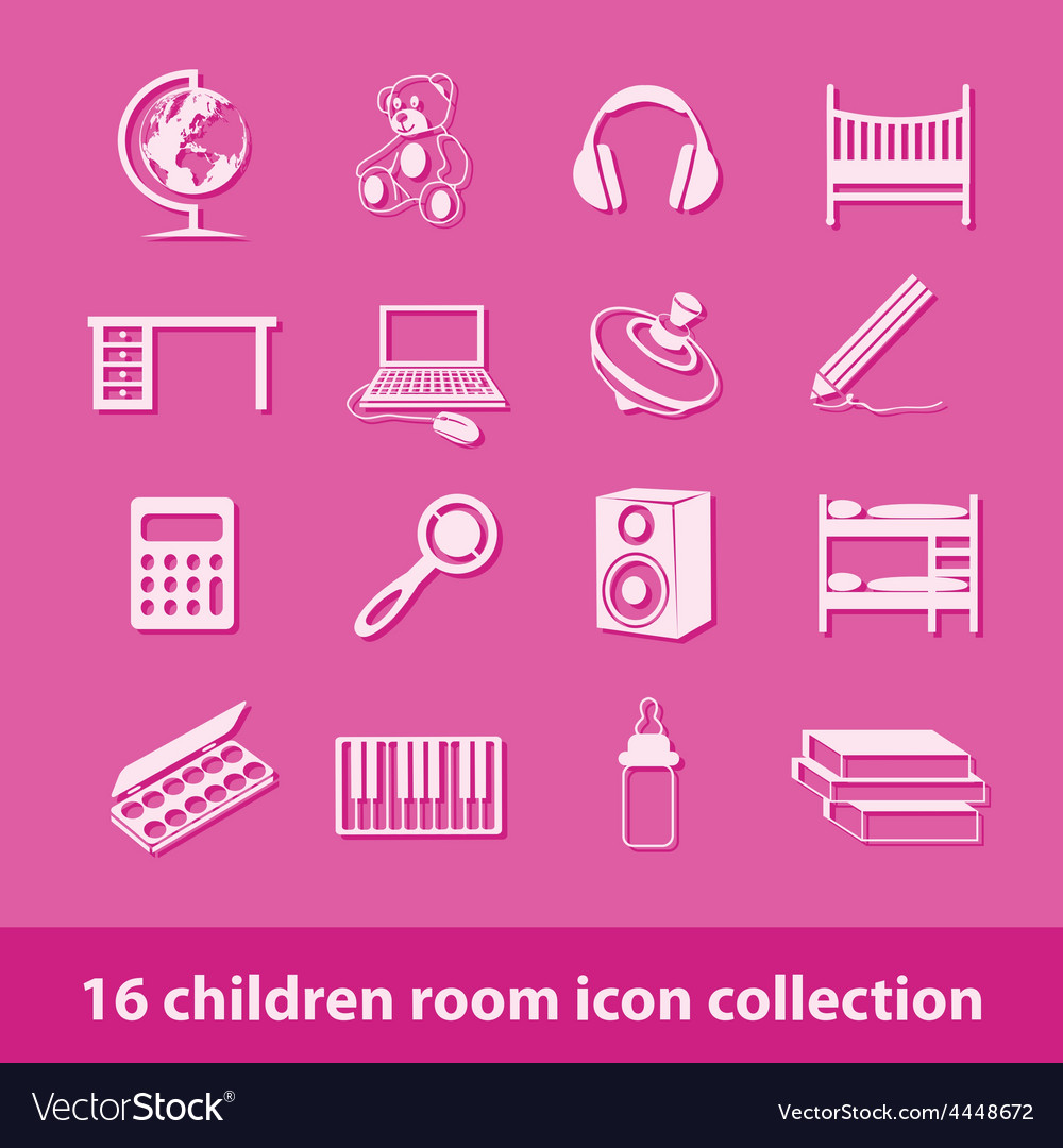 Children room icons Royalty Free Vector Image - VectorStock