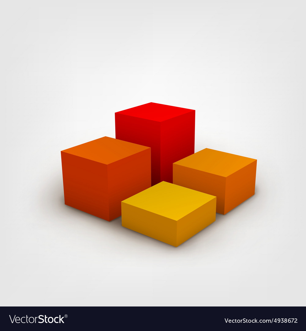 Composition with 3d cubes Royalty Free Vector Image