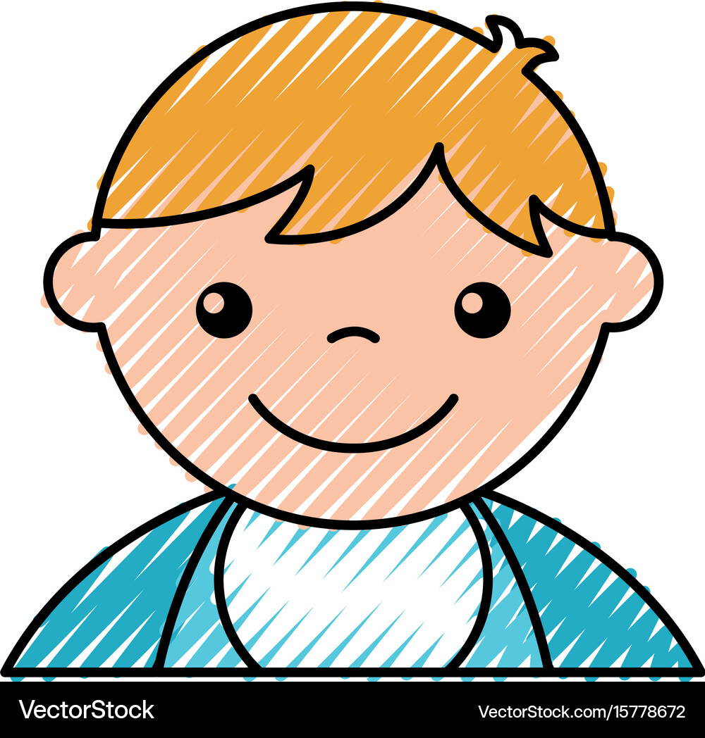 Cute boy baby avatar character Royalty Free Vector Image