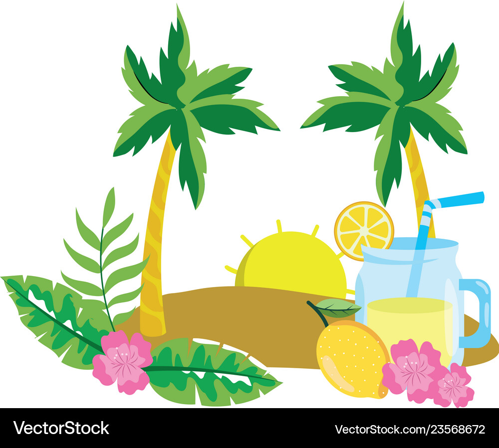 Delicious fresh juice cartoon Royalty Free Vector Image