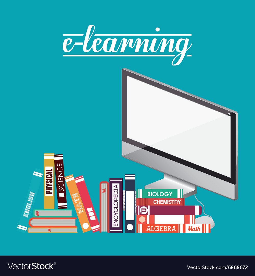 E-learning concept design Royalty Free Vector Image