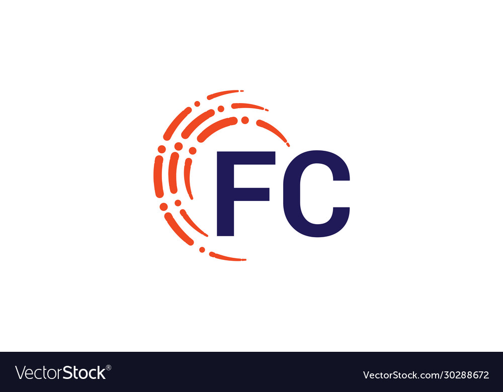 F c fc initial letter logo design template Vector Image