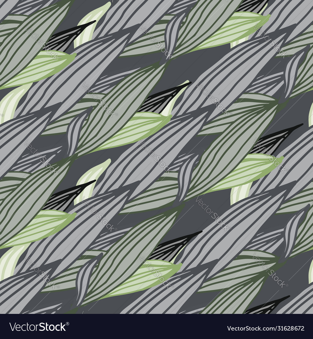 Geometric linear leaves shape seamless pattern Vector Image