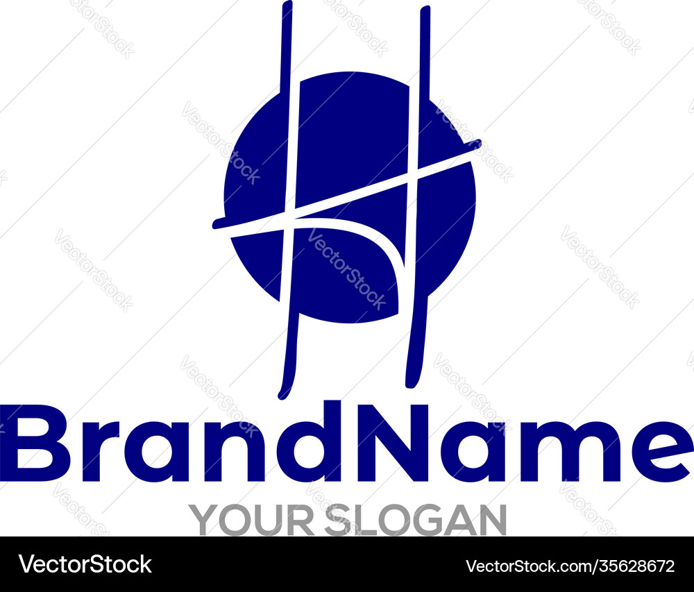H bridge logo design Royalty Free Vector Image