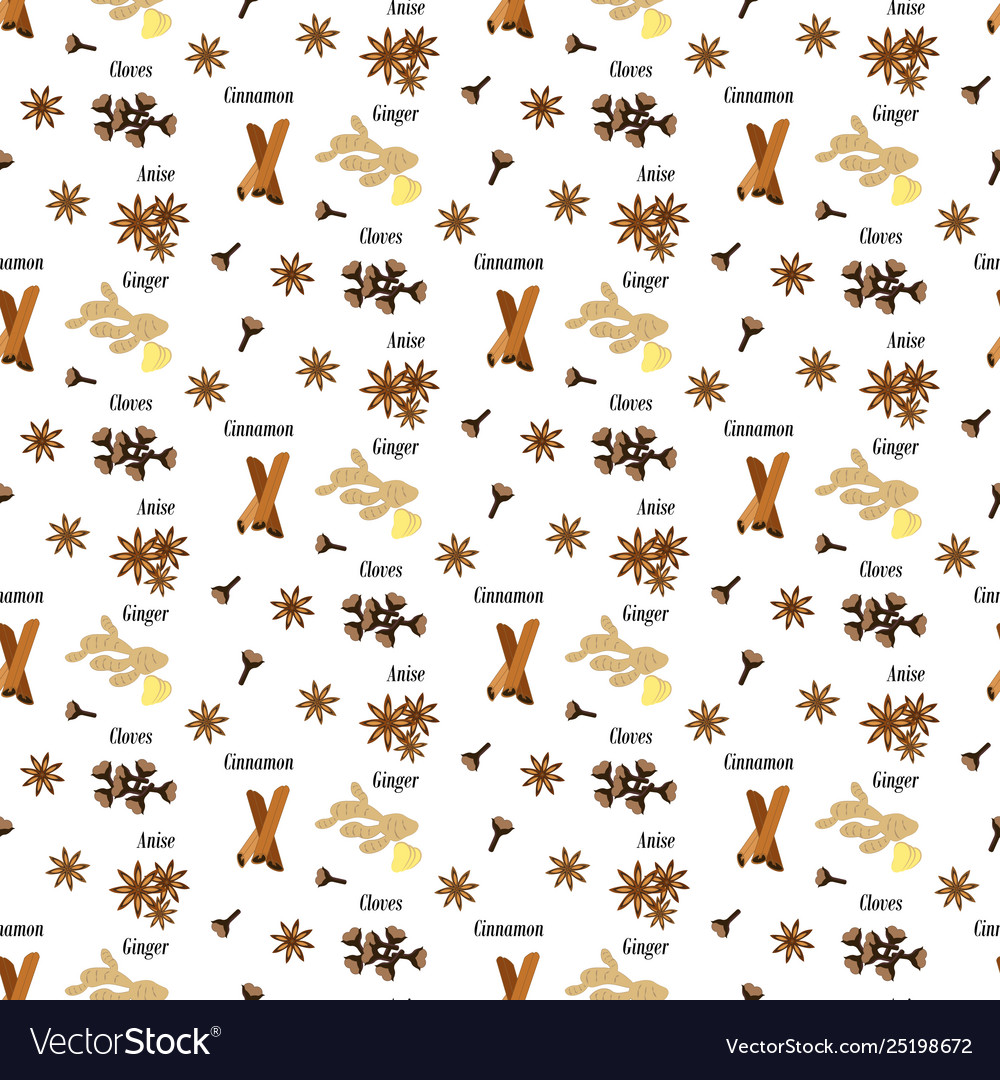 Herbs and spices seamless pattern Royalty Free Vector Image