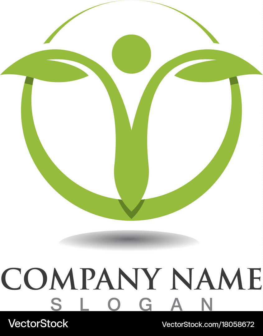 Leaf green nature logo and symbol template Vector Image