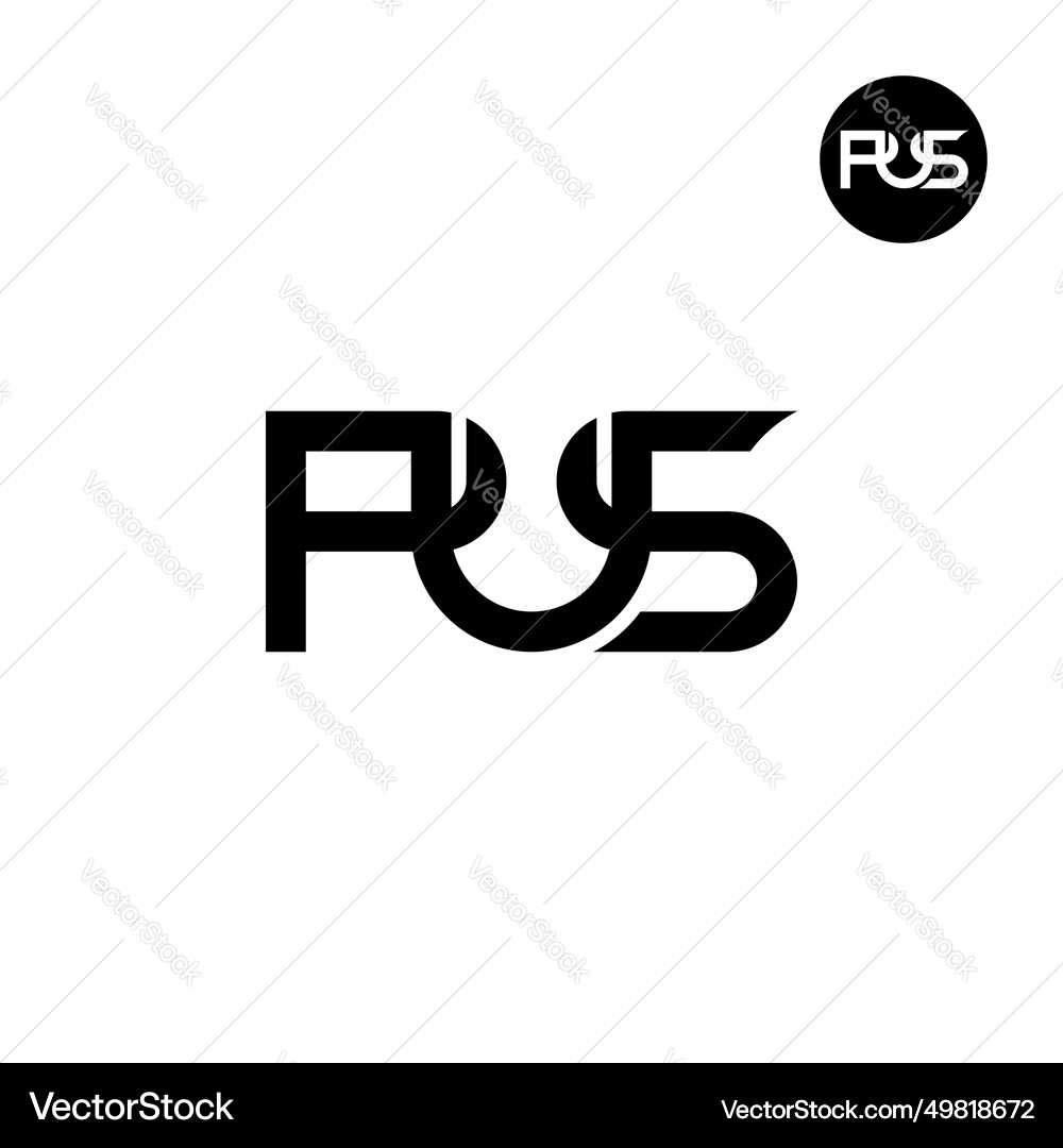Letter pus monogram logo design Royalty Free Vector Image