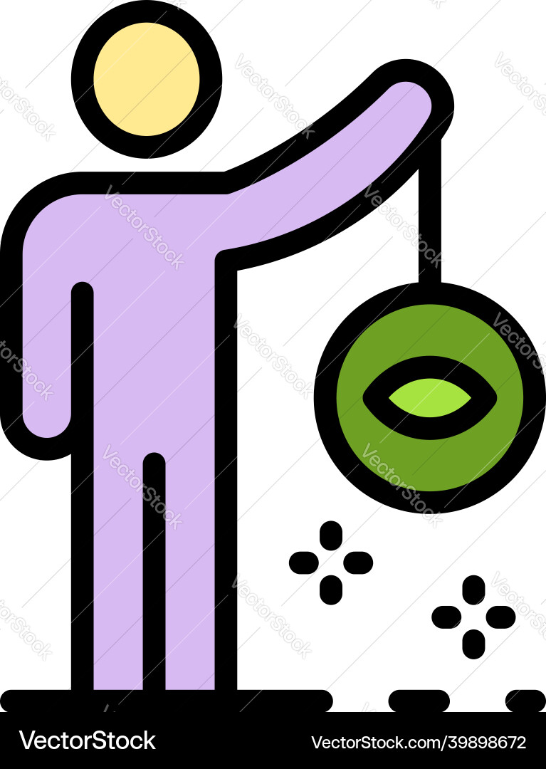 Man hypnosis icon color outline Royalty Free Vector Image