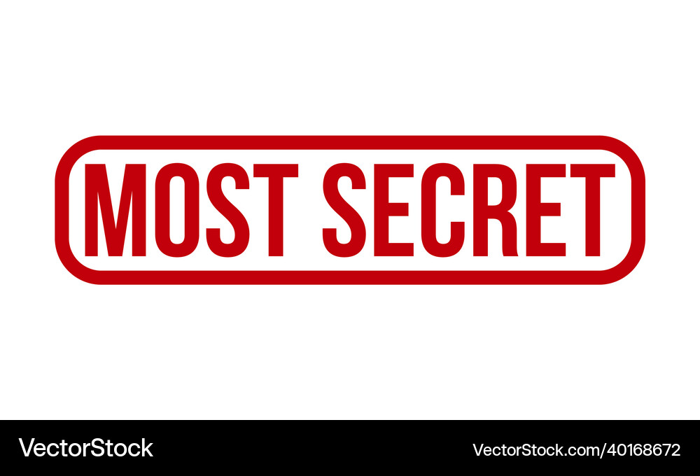 Most secret rubber stamp red secret rubber Vector Image