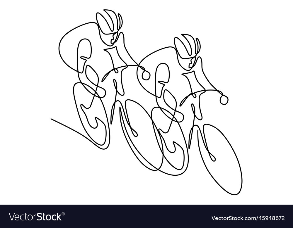 One continuous line drawing of young energetic Vector Image